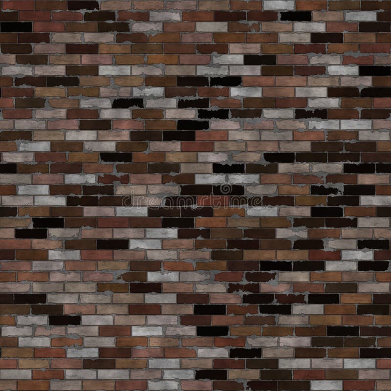 Brick Drawing. Colorful Brick Wall Seamless Background- Texture Pattern ...
