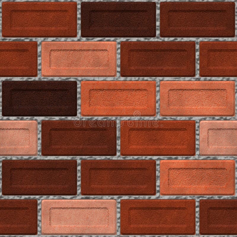 Brick Drawing. Colorful Brick Wall Seamless Background- Texture Pattern ...