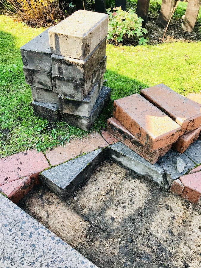 Brick driveway stock image. Image of floor, brick, material - 130271273