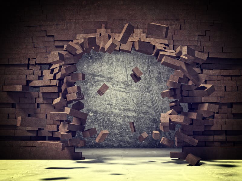 Brick explosion stock illustration. Illustration of architecture - 55144333