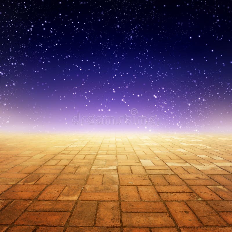 Brick Floor and Star Night for Background in Imagine Stock Illustration ...