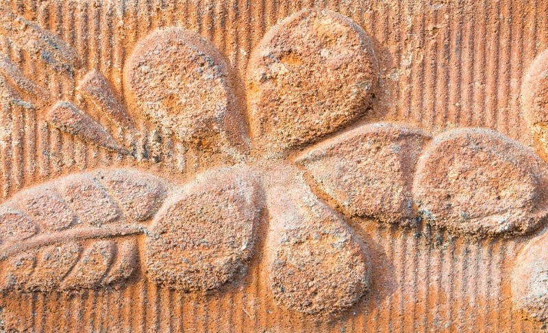 Red brick flower pattern stock photo. Image of plaster - 55320144