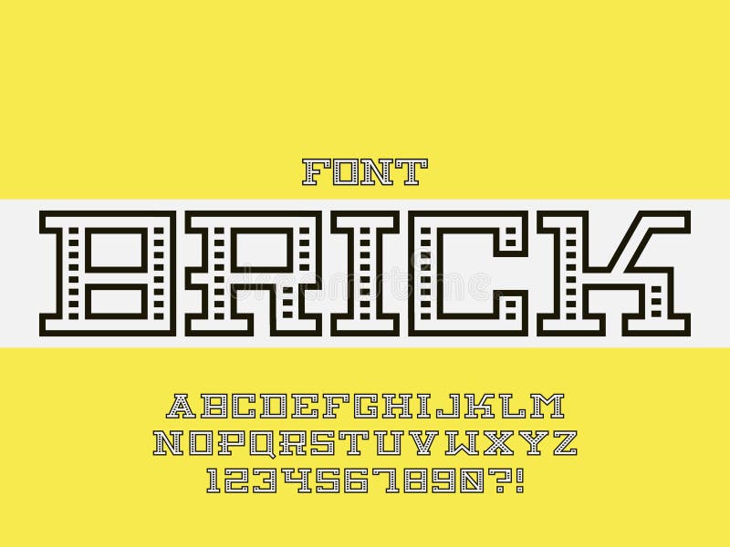 Brick font stock vector. Illustration of clipart, structure - 36584010