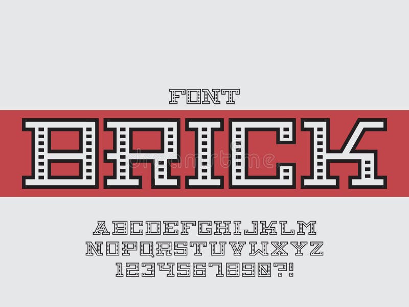 Brick font stock vector. Illustration of clipart, structure - 36584010