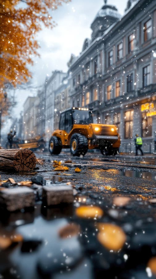 Brick Fragments Lie on the Ground after a Wall Collapse, while ...