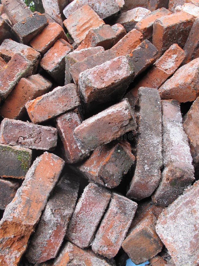 Brick Fragments Scattered on the Ground Stock Image - Image of disposal ...