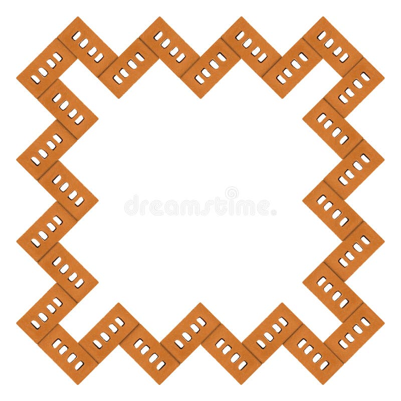 Brick frame on white stock image. Image of front, construction - 24999377