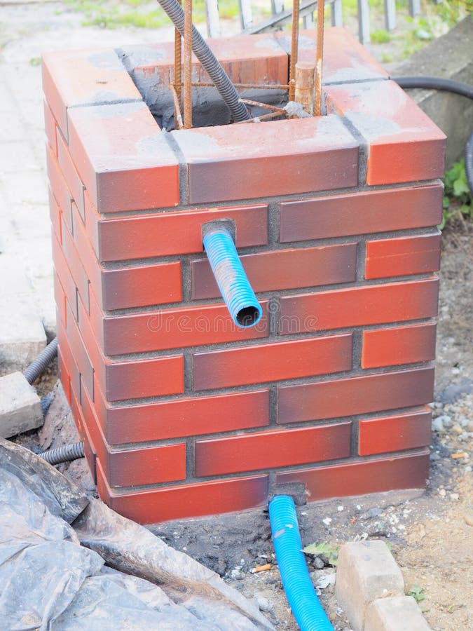 Brick gate-post stock image. Image of construction, home - 40389073