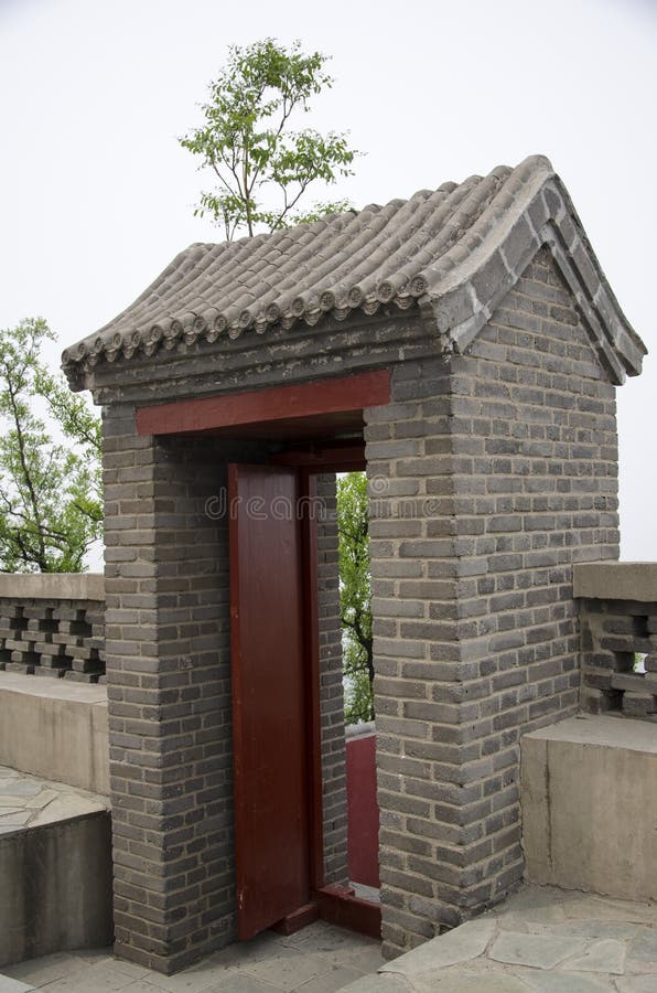 The Brick Gatehouse and and Wooden Door Stock Image - Image of forest ...