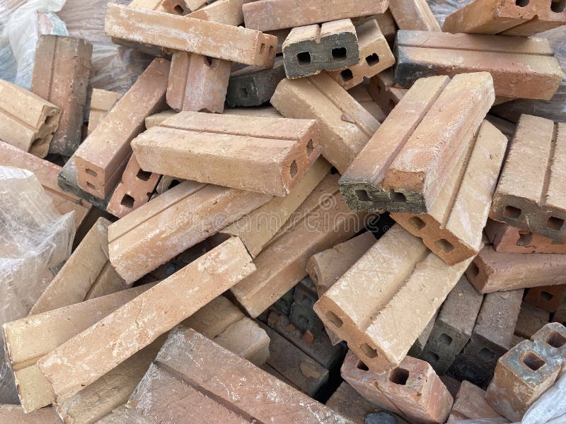 Brick Group in Industry Site Stock Image - Image of pile, architecture ...