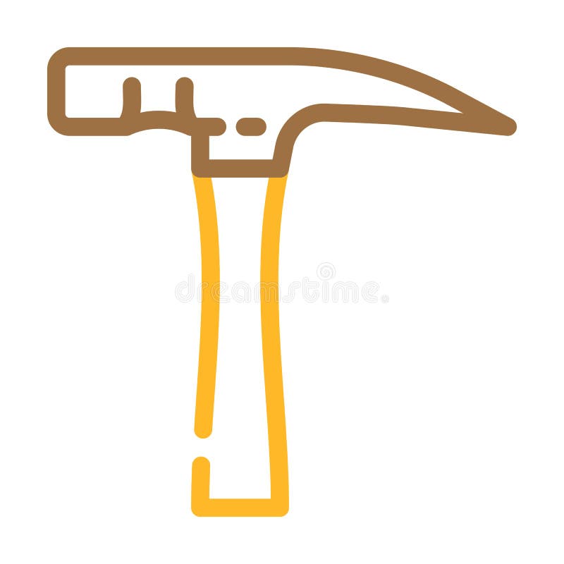 Brick Hammer Color Icon Vector Illustration Stock Vector - Illustration ...