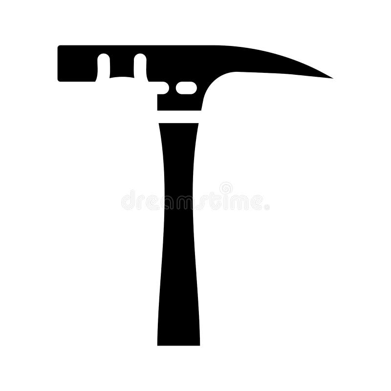 Brick Hammer Glyph Icon Vector Illustration Stock Vector - Illustration ...