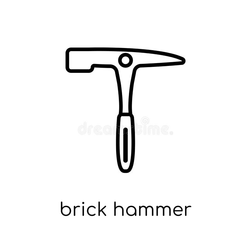 Brick Hammer Icon. Trendy Modern Flat Linear Vector Brick Hammer Stock ...