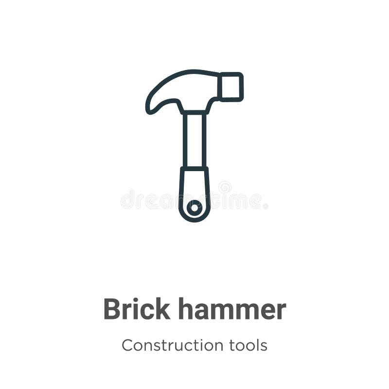 Brick Hammer Outline Vector Icon. Thin Line Black Brick Hammer Icon ...