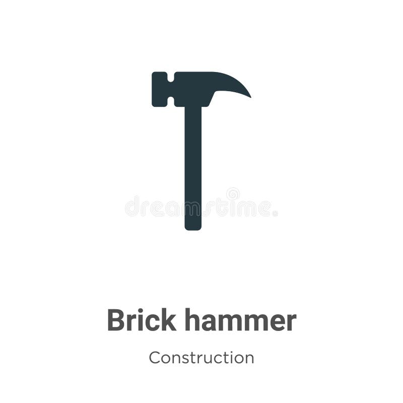 Brick Hammer Vector Icon on White Background. Flat Vector Brick Hammer ...