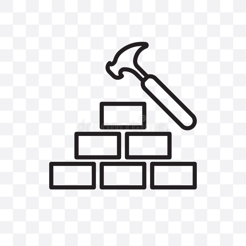 Brick Hammer Icon. Trendy Brick Hammer Logo Concept on White Background ...