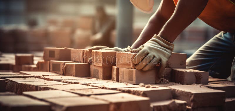 Brick Hands, Bricklayer Laying Brick, Brick Wall House, Building Walls ...