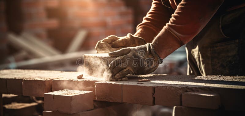 Brick Hands, Bricklayer Laying Brick, Brick Wall House, Building Walls ...