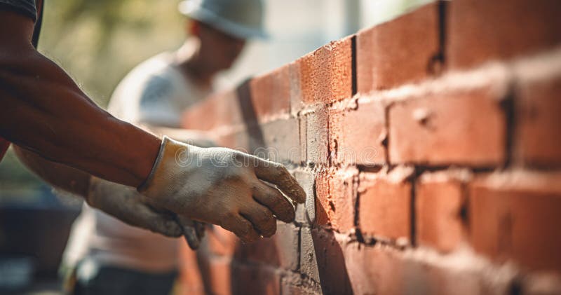 Brick Hands, Bricklayer Laying Brick, Brick Wall House, Building Walls ...