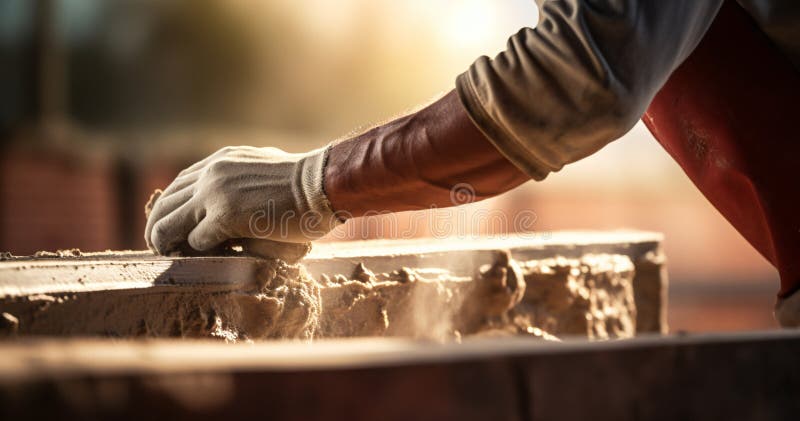 Brick Hands, Bricklayer Laying Brick, Brick Wall House, Building Walls ...