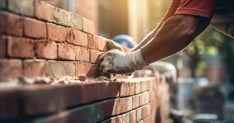Brick Hands, Bricklayer Laying Brick, Brick Wall House, Building Walls ...