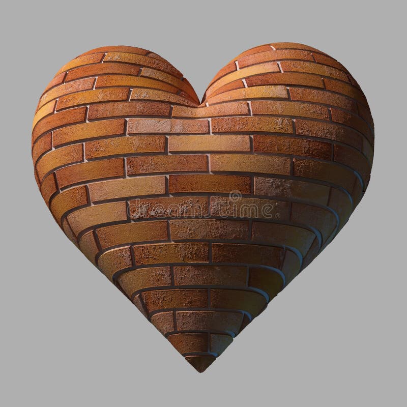 Brick heart, seamless tile stock image. Image of heart - 32915671