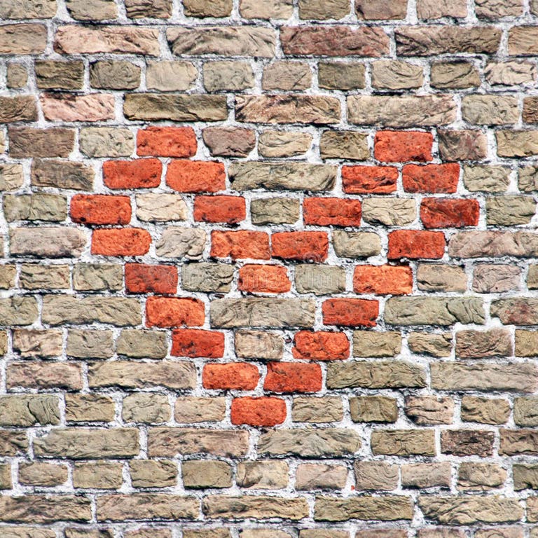 Brick heart, seamless tile stock image. Image of heart - 32915671