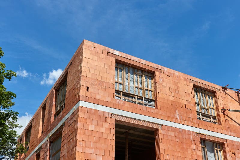 Brick House Construction stock image. Image of build - 255847881