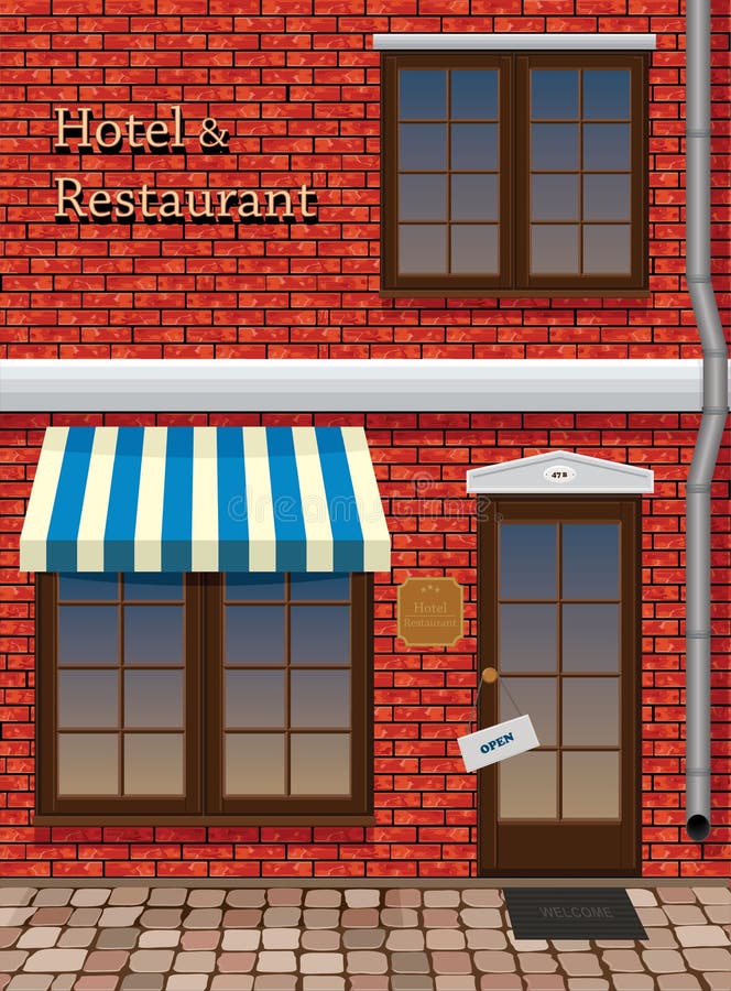 Brick Hotel Building Realistic Stock Illustrations – 47 Brick Hotel ...