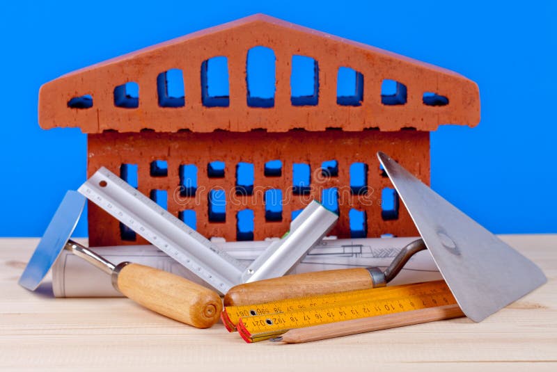Brick and Mason Construction Tools Stock Image - Image of equipment ...