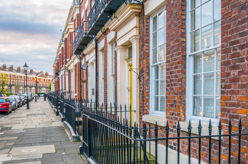 Brick Houses in Liverpool, England Stock Photo - Image of british ...