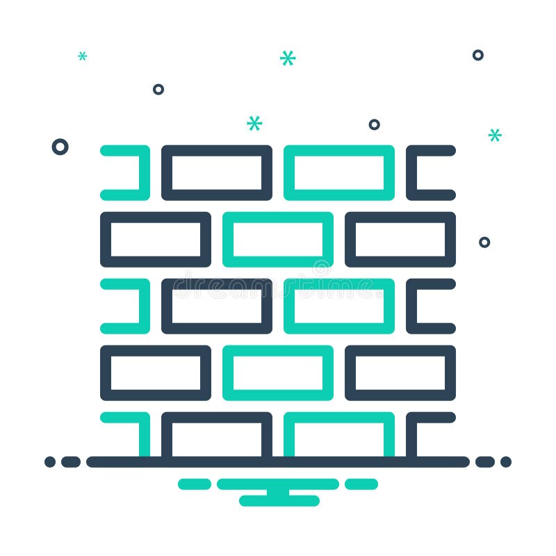 Mix Icon for Brick, Wall and Barrier Stock Illustration - Illustration ...
