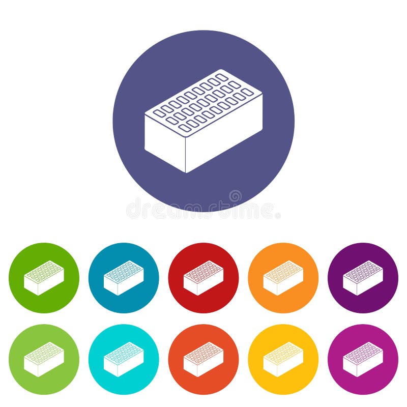 Brick Icons Set Vector Color Stock Vector - Illustration of brick ...