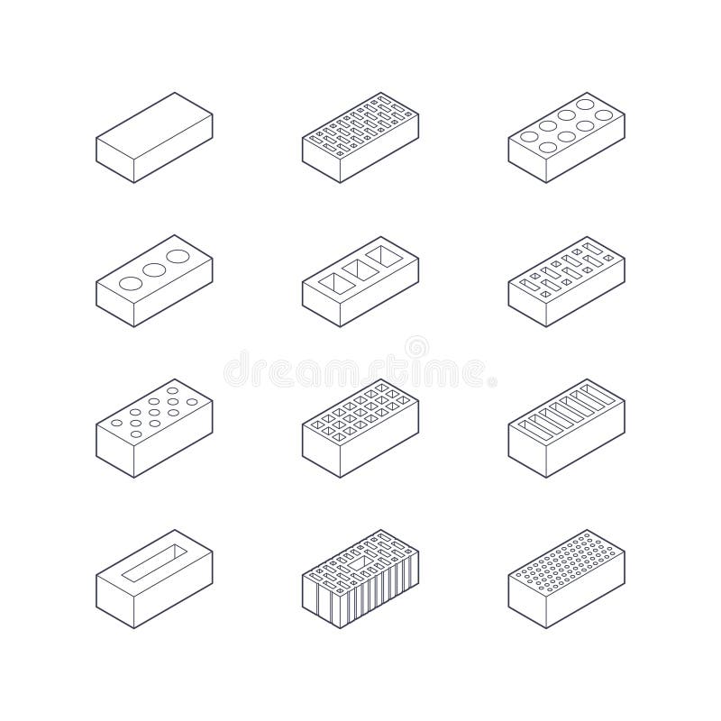 Isometric Brick Course Patterns Stock Illustration - Illustration of ...