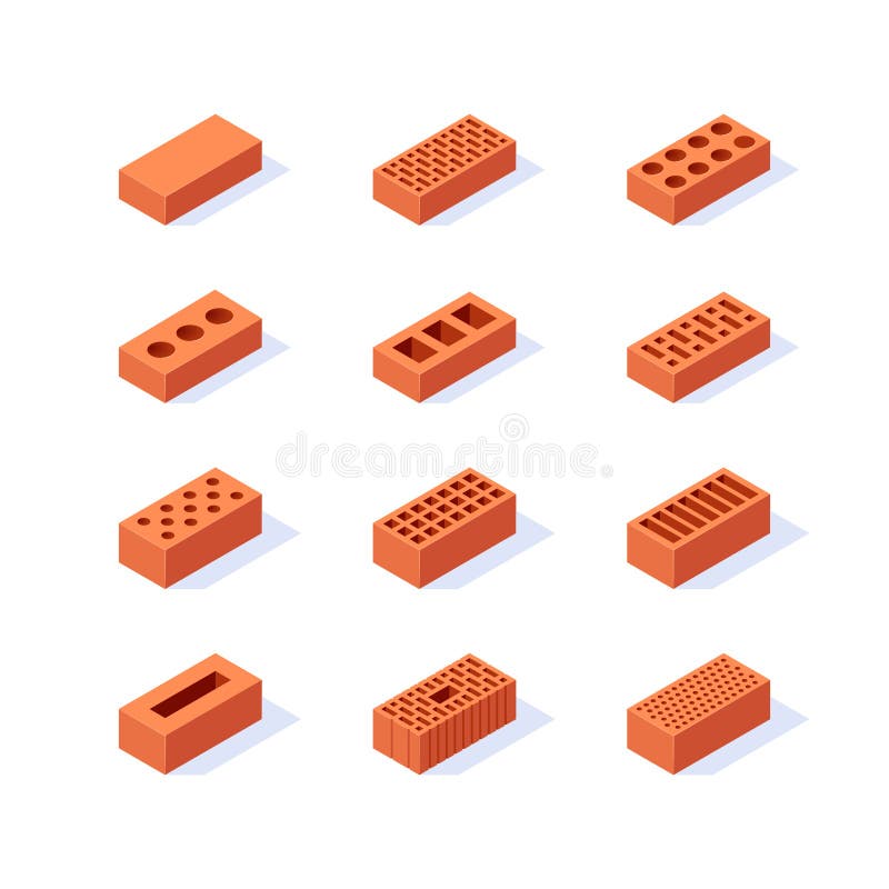 Isometric Brick Course Patterns Stock Illustration - Illustration of ...