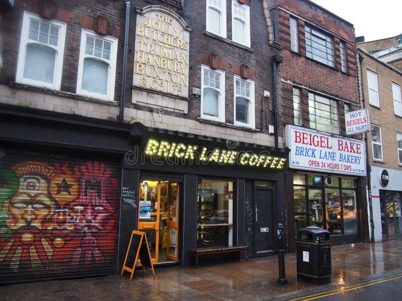 Brick Lane street, London editorial photo. Image of bakery - 69746631