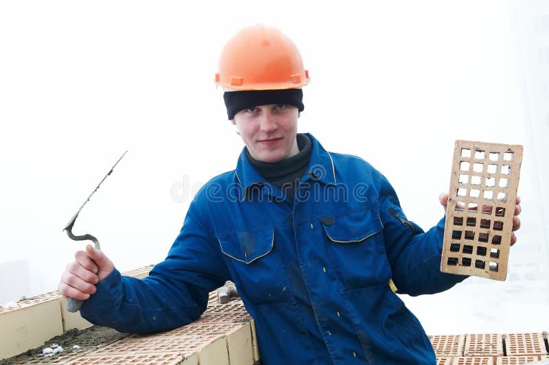 Brick Layer Worker Builder Mason Stock Photo - Image of house, masonry ...