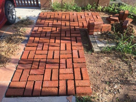 Brick laying stock photo. Image of pattern, double, basketweave - 355627116