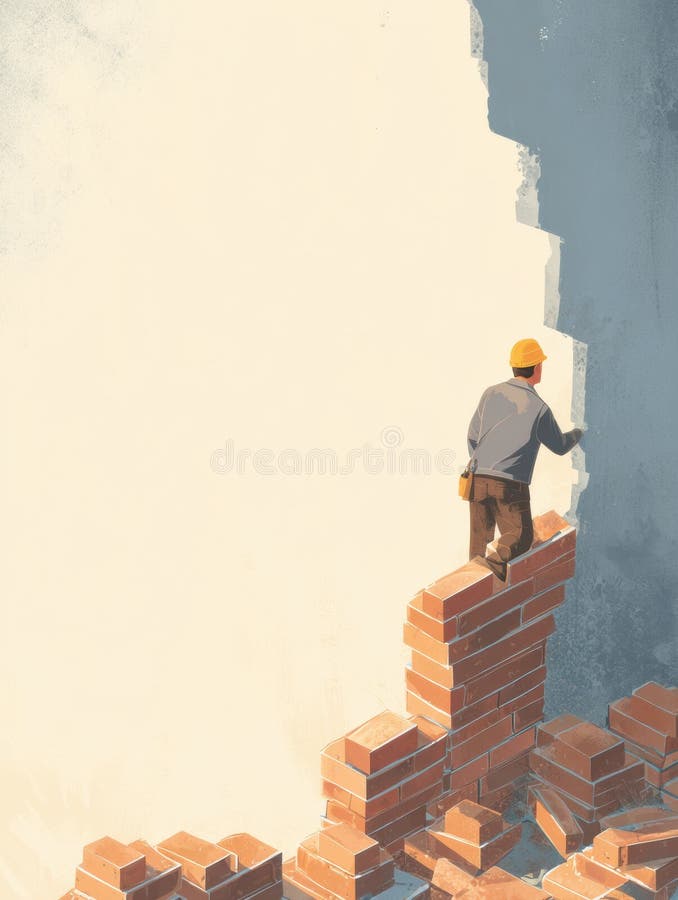 Brick Laying Tutorial Concept Demonstrating Construction Techniques on ...