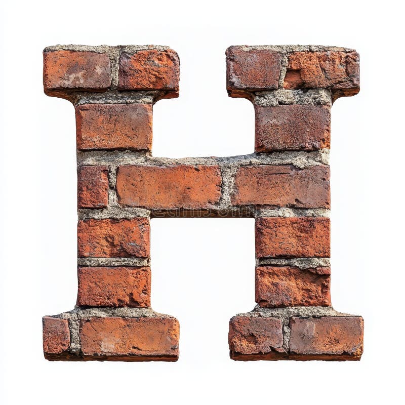 A Brick Letter "H" Designed with a Textured Appearance for Decorative ...