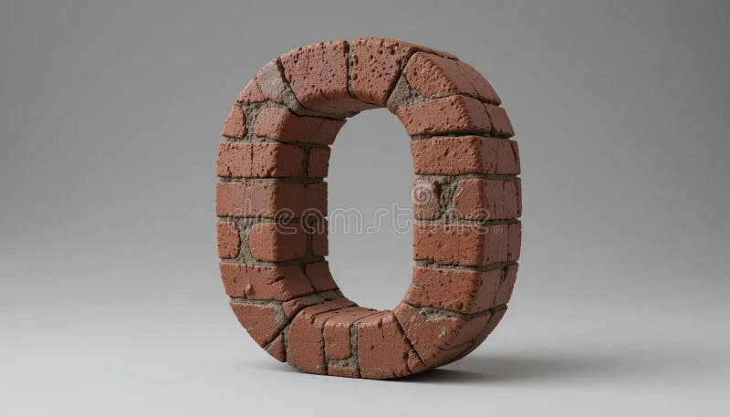 Brick Letter O Isolated on Plain Background for Design Element Stock ...