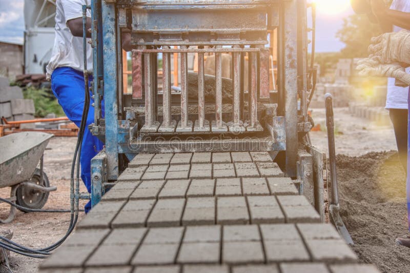 Brick machine stock image. Image of activity, build - 193596549