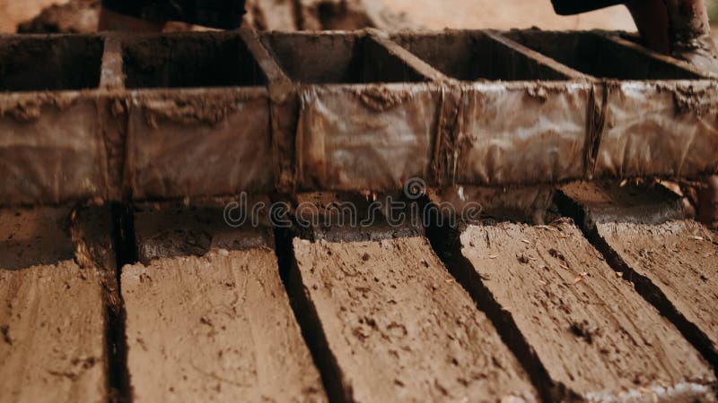 Brick Making by Traditional Manual Method, Central Asia.Making Handmade ...