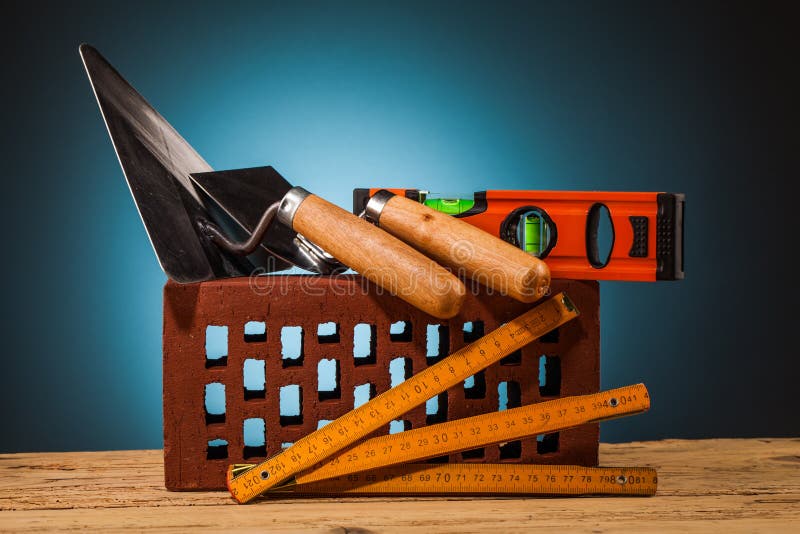 Brick And Mason Construction Tools Stock Image - Image of equipment ...