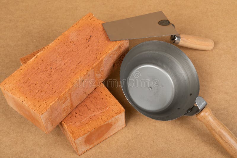 Brick and mason tools stock image. Image of house, equipment - 209649445