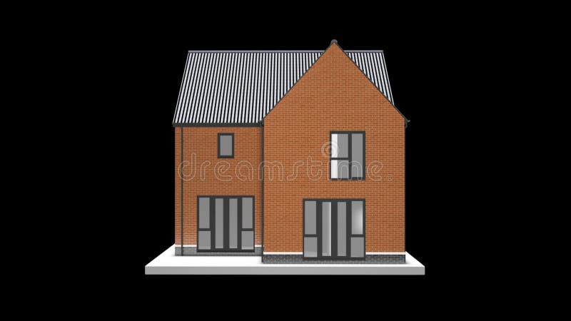 Modern Brick House with Large Windows on Sunny Day Stock Video - Video ...