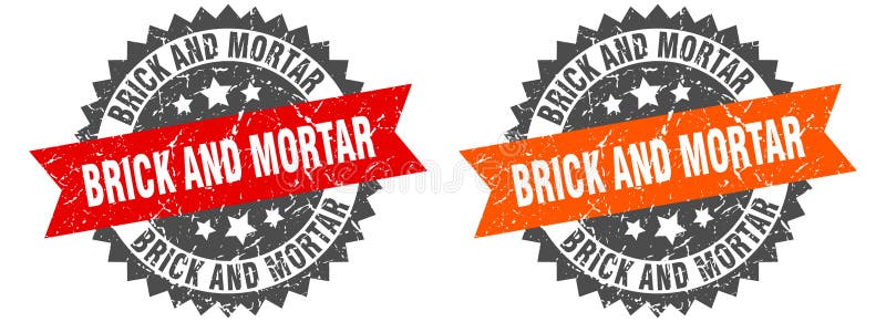 Brick and Mortar Band Sign. Brick and Mortar Grunge Stamp Set Stock ...