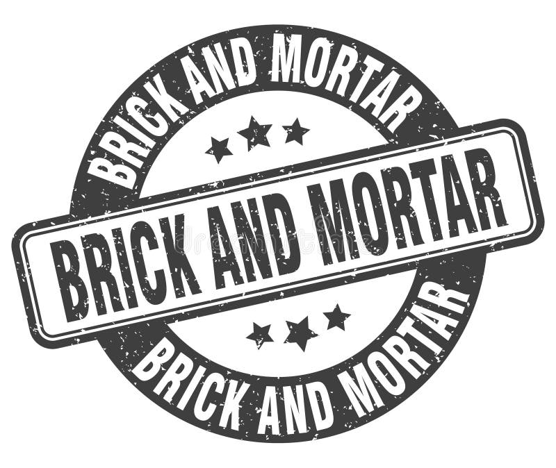 Brick and Mortar Stamp. Brick and Mortar Label. Round Grunge Sign Stock ...