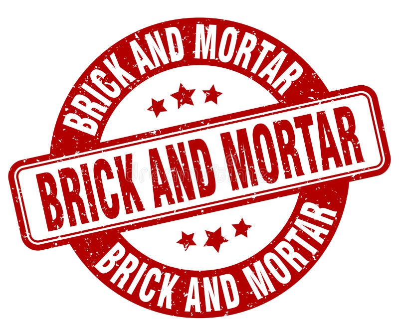 Brick and Mortar Stamp. Brick and Mortar Label. Round Grunge Sign Stock ...
