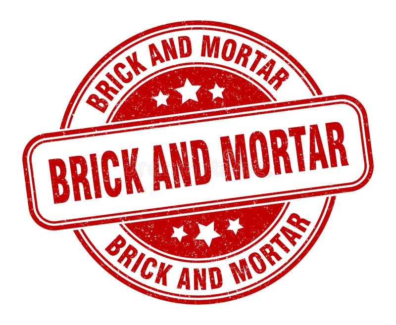 Brick and Mortar Stamp. Brick and Mortar Round Grunge Sign Stock Vector ...